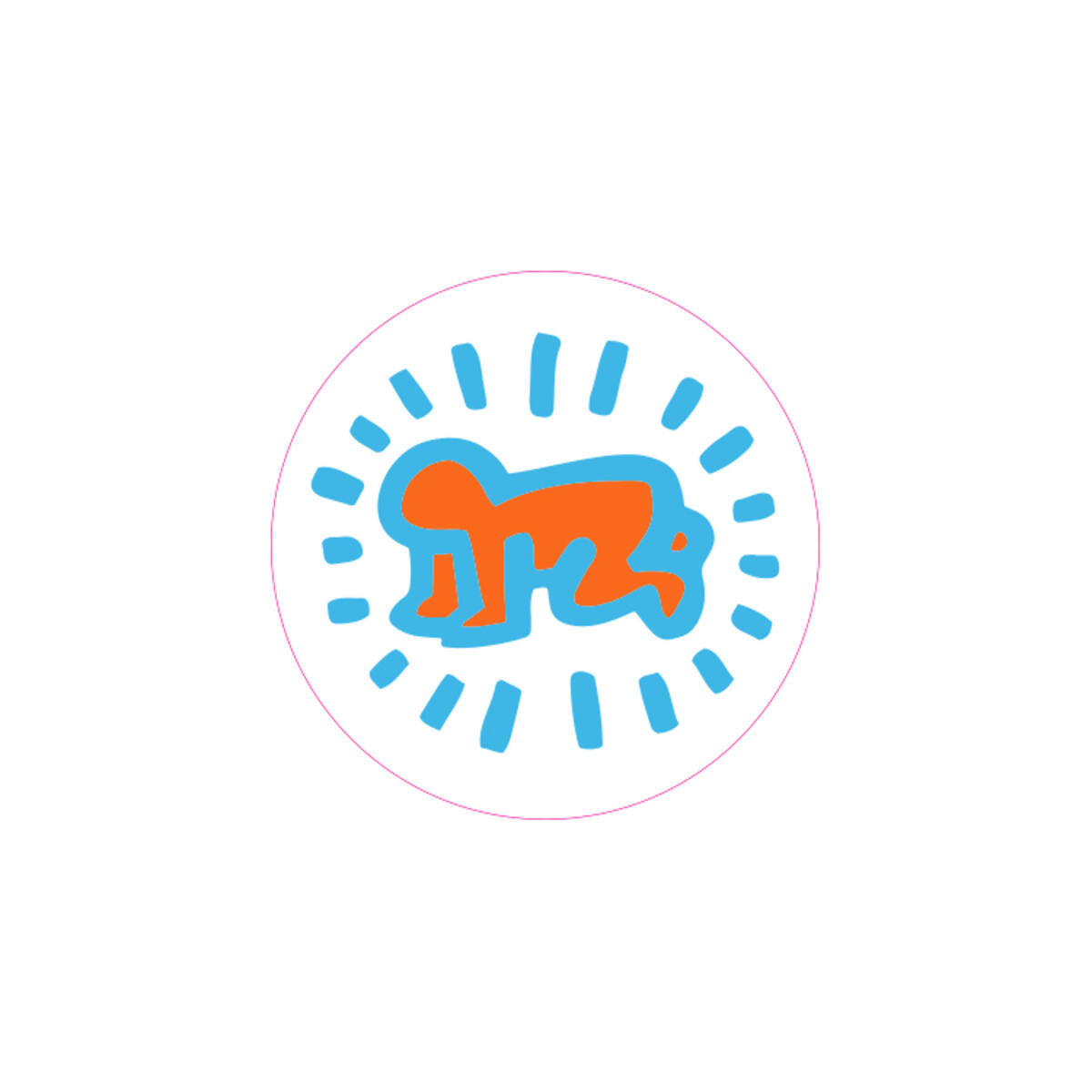 Orange & Blue Radiant Baby Button – Nakamura Keith Haring Collection
