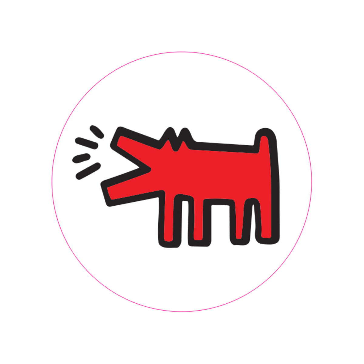 Red Barking Dog Magnet – Nakamura Keith Haring Collection